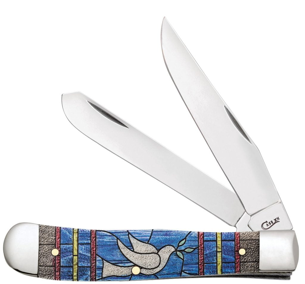 Case Trapper Smooth Natural Bone Stained Glass Trapper Dove in Jewel ...