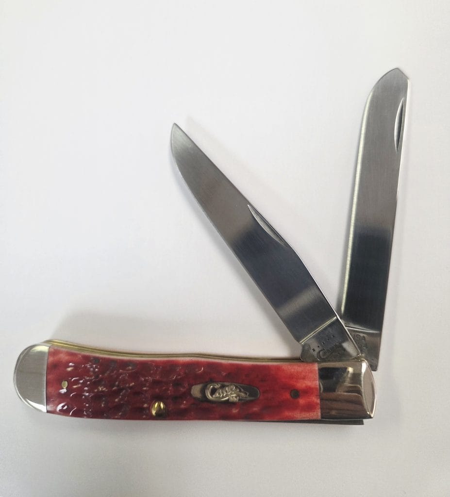 Case XX 2010 Jigged Dark Red Bone Trapper CV - Riley's Tools